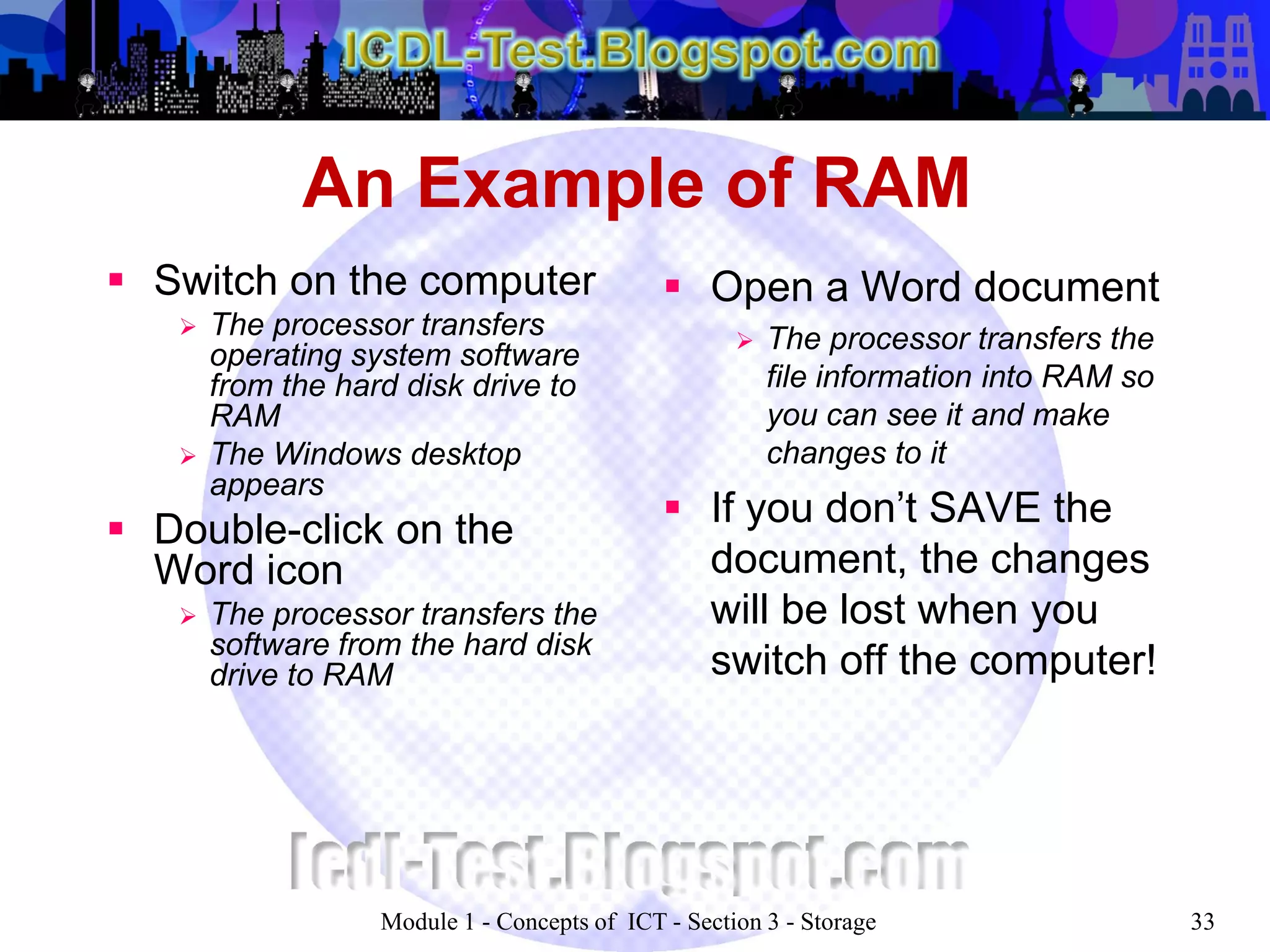 Icdl Module 1 Concepts Of Ict Information And Communication Technology Presentation Slides