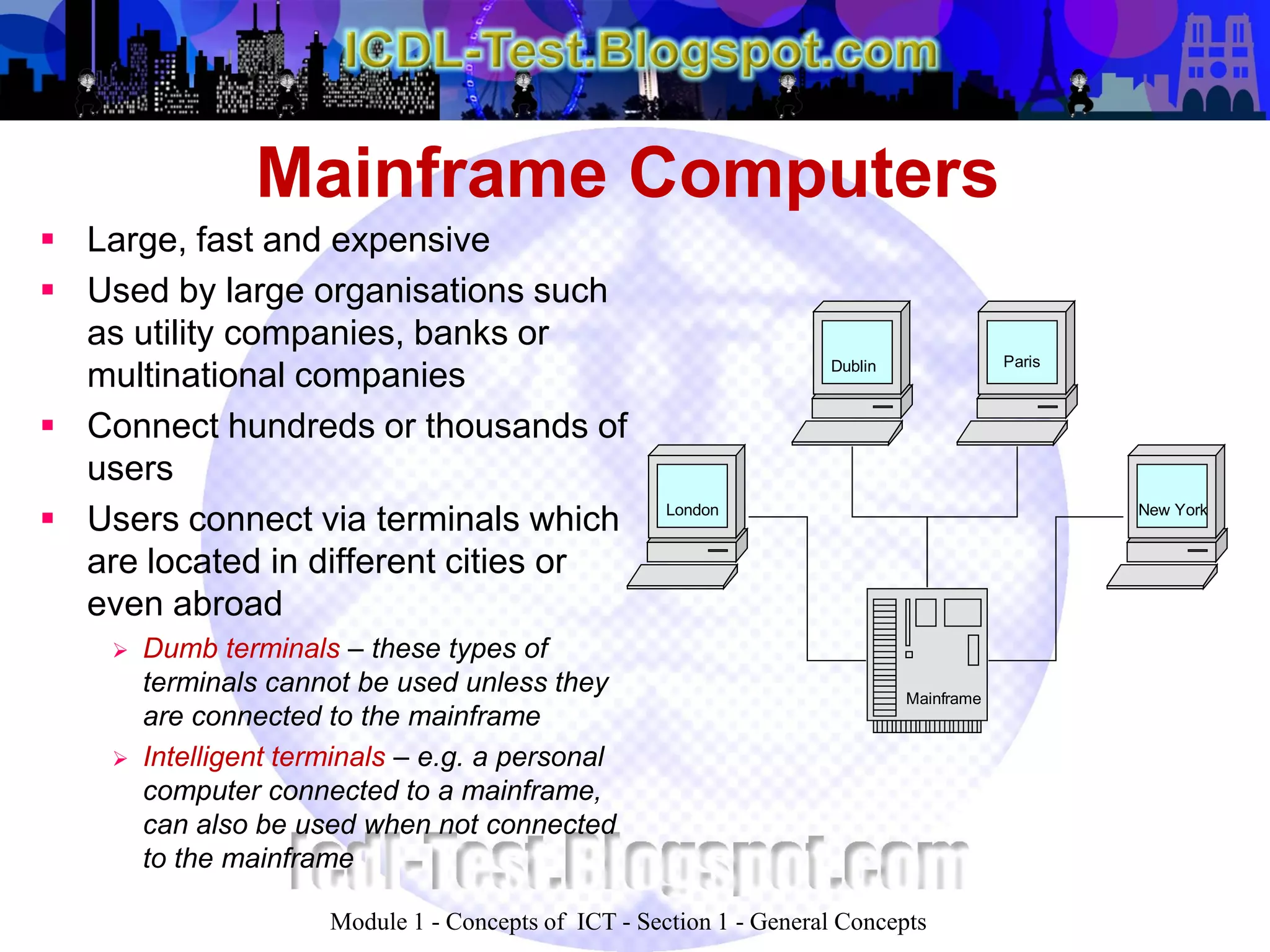 Icdl Module 1 Concepts Of Ict Information And Communication Technology Presentation Slides