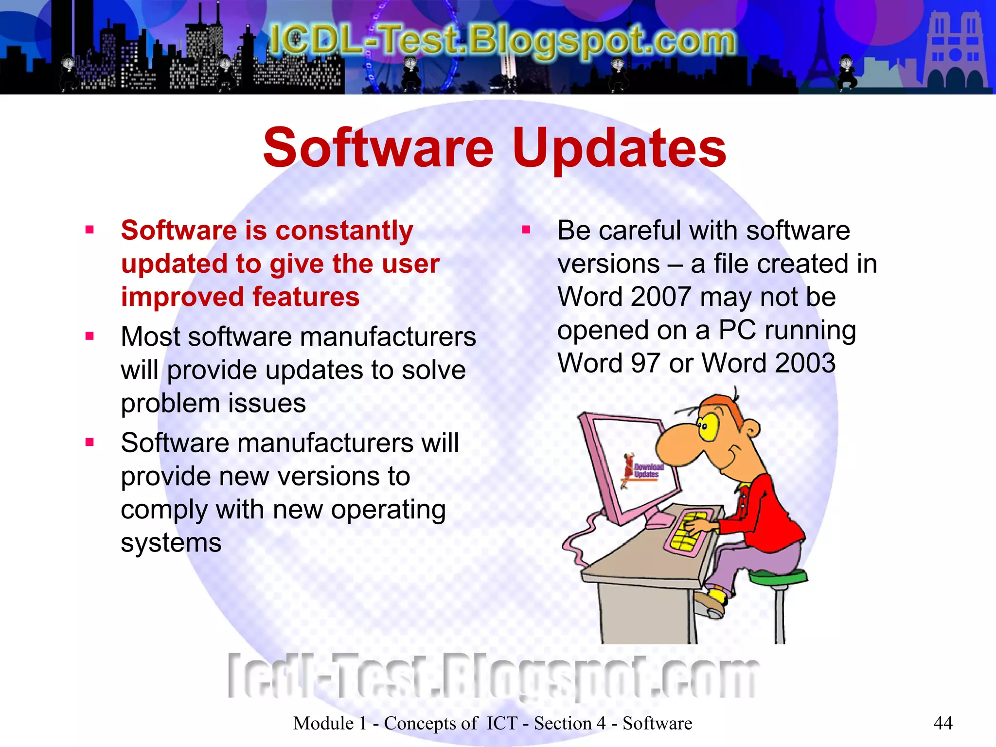 Icdl Module 1 Concepts Of Ict Information And Communication Technology Presentation Slides