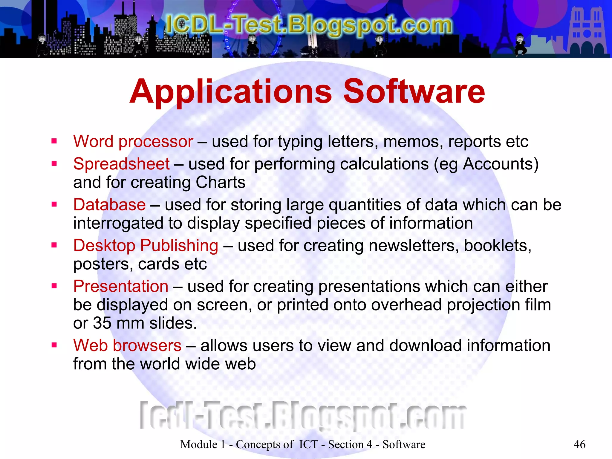 Icdl Module 1 Concepts Of Ict Information And Communication Technology Presentation Slides