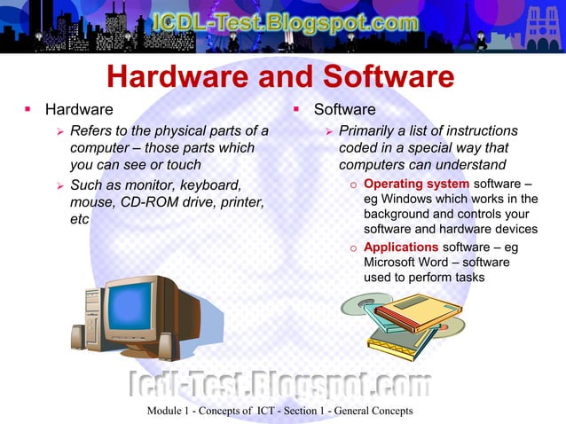 Icdl Module 1 Concepts Of Ict Information And Communication Technology Presentation Slides