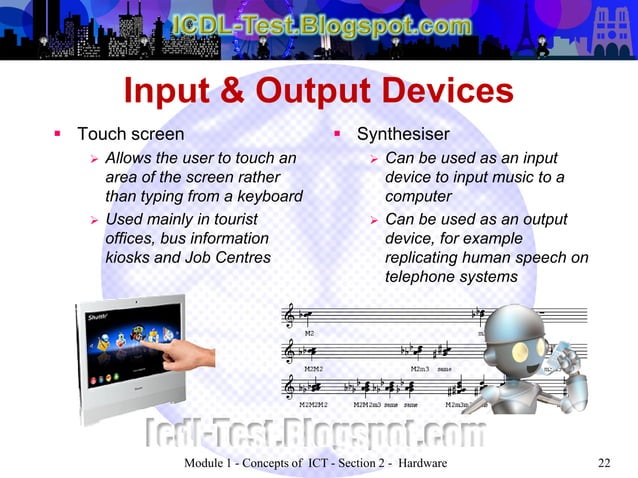 Icdl Module 1 Concepts Of Ict Information And Communication Technology Presentation Slides