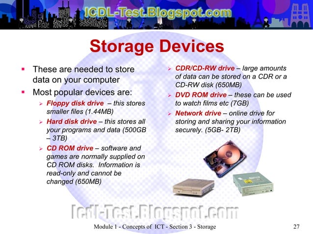 Icdl Module 1 Concepts Of Ict Information And Communication Technology Presentation Slides