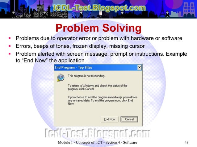 Icdl Module 1 Concepts Of Ict Information And Communication Technology Presentation Slides
