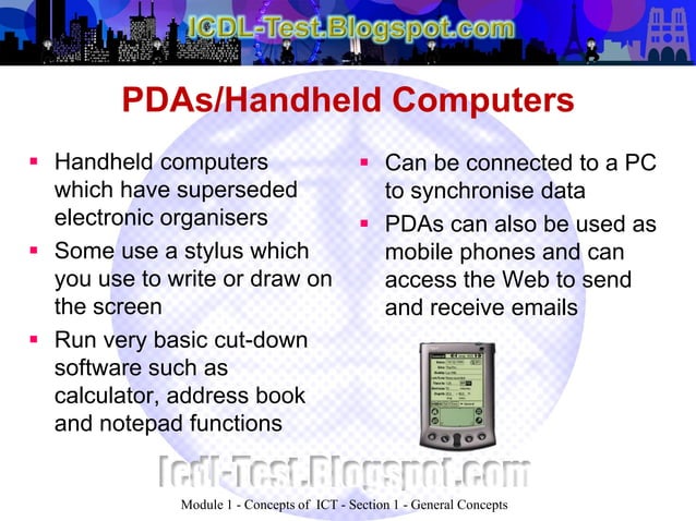Icdl Module 1 Concepts Of Ict Information And Communication Technology Presentation Slides