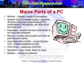 ICDL Module 1 - Concepts of ICT (Information and Communication ...