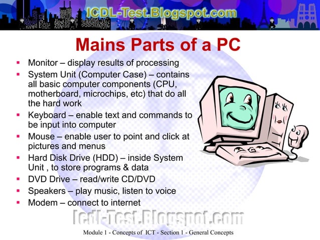 ICDL Module 1 - Concepts of ICT (Information and Communication ...