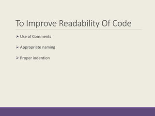 Importance of the quality of code | PPT