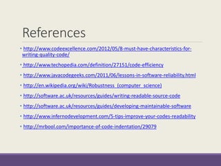 Importance of the quality of code | PPT