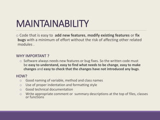 Importance of the quality of code | PPT