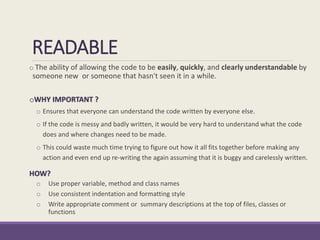 Importance of the quality of code | PPT