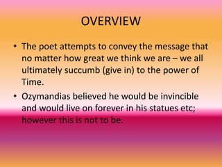 Ozymandias - Percy Bysshe Shelley | PPTX