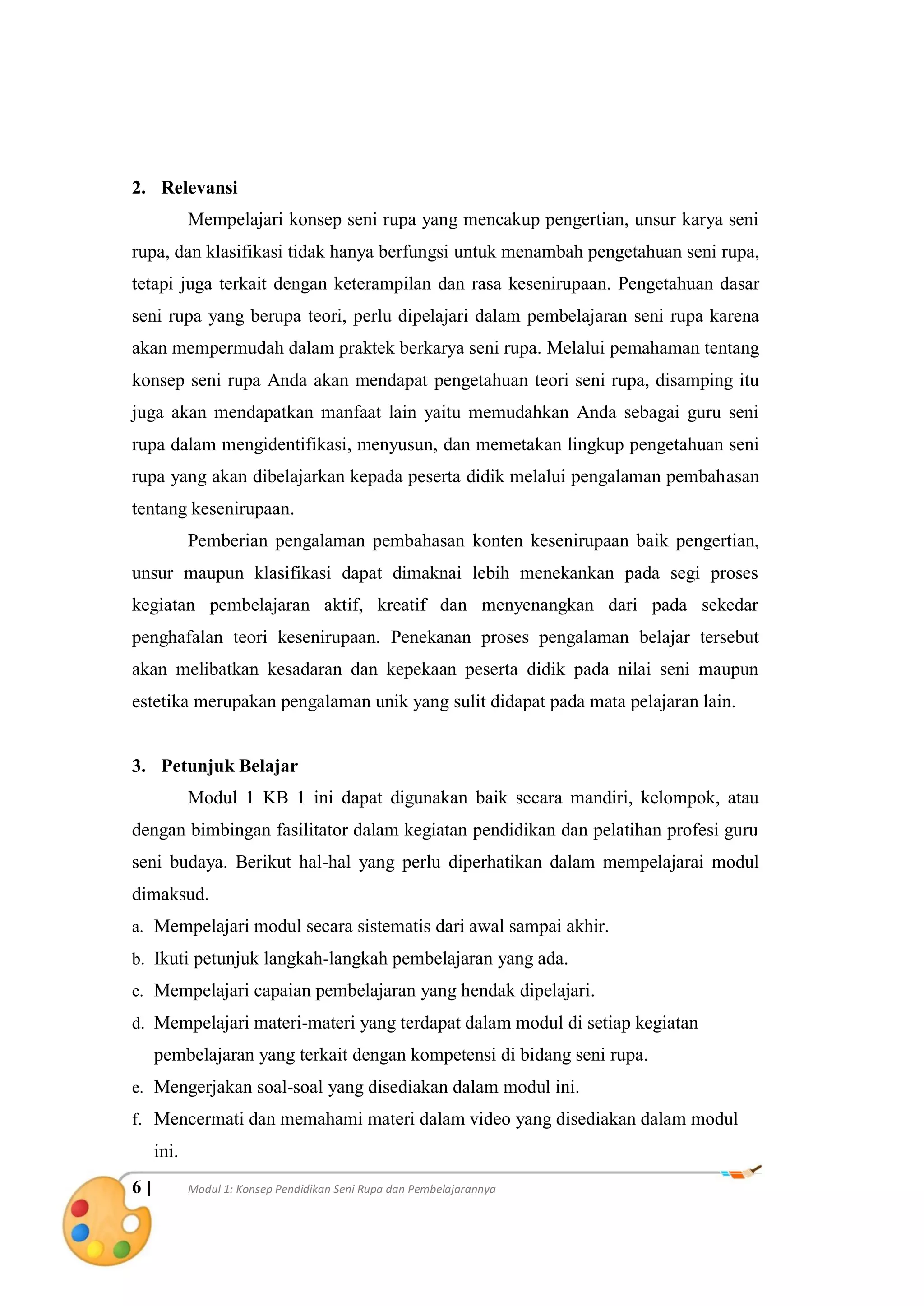 Materi 1 KB 1 Konsep seni rupa pengertian, unsur dan klasifikasi | PDF