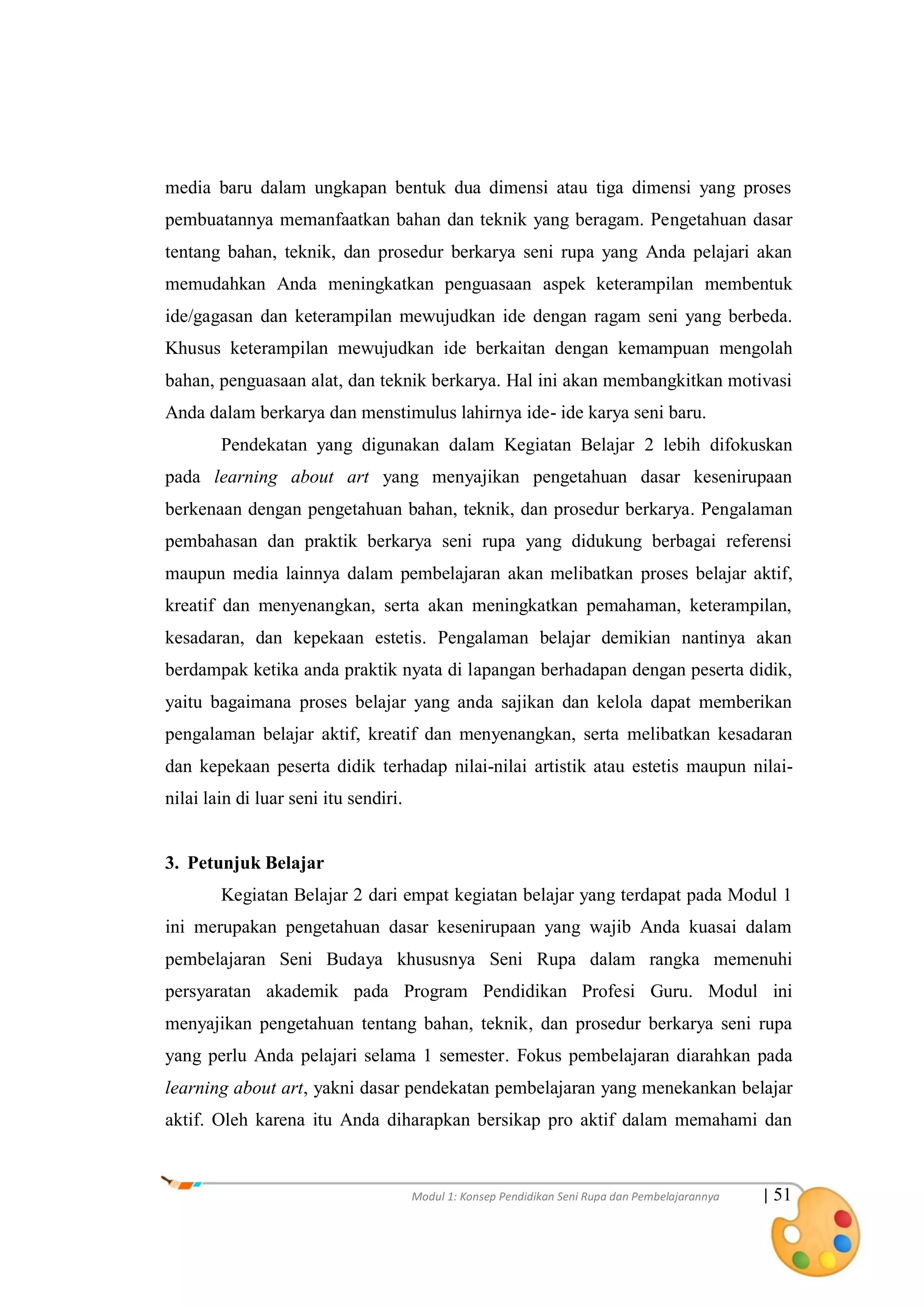 Materi 1 KB1: Bahan, teknik dan prosedur berkarya seni rupa | PDF