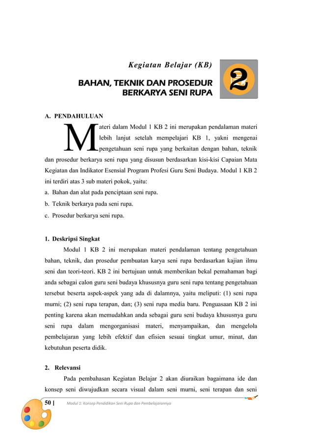 Materi 1 Kb1 Bahan Teknik Dan Prosedur Berkarya Seni Rupa Pdf
