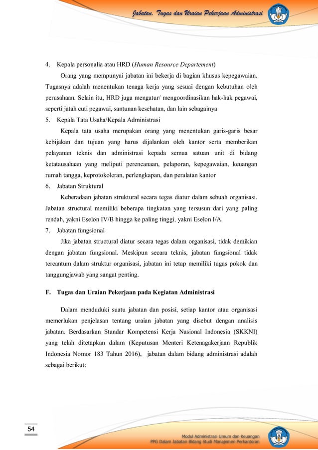 M1 kb2 jabatan, tugas, dan uraian pekerjaan adm | PDF