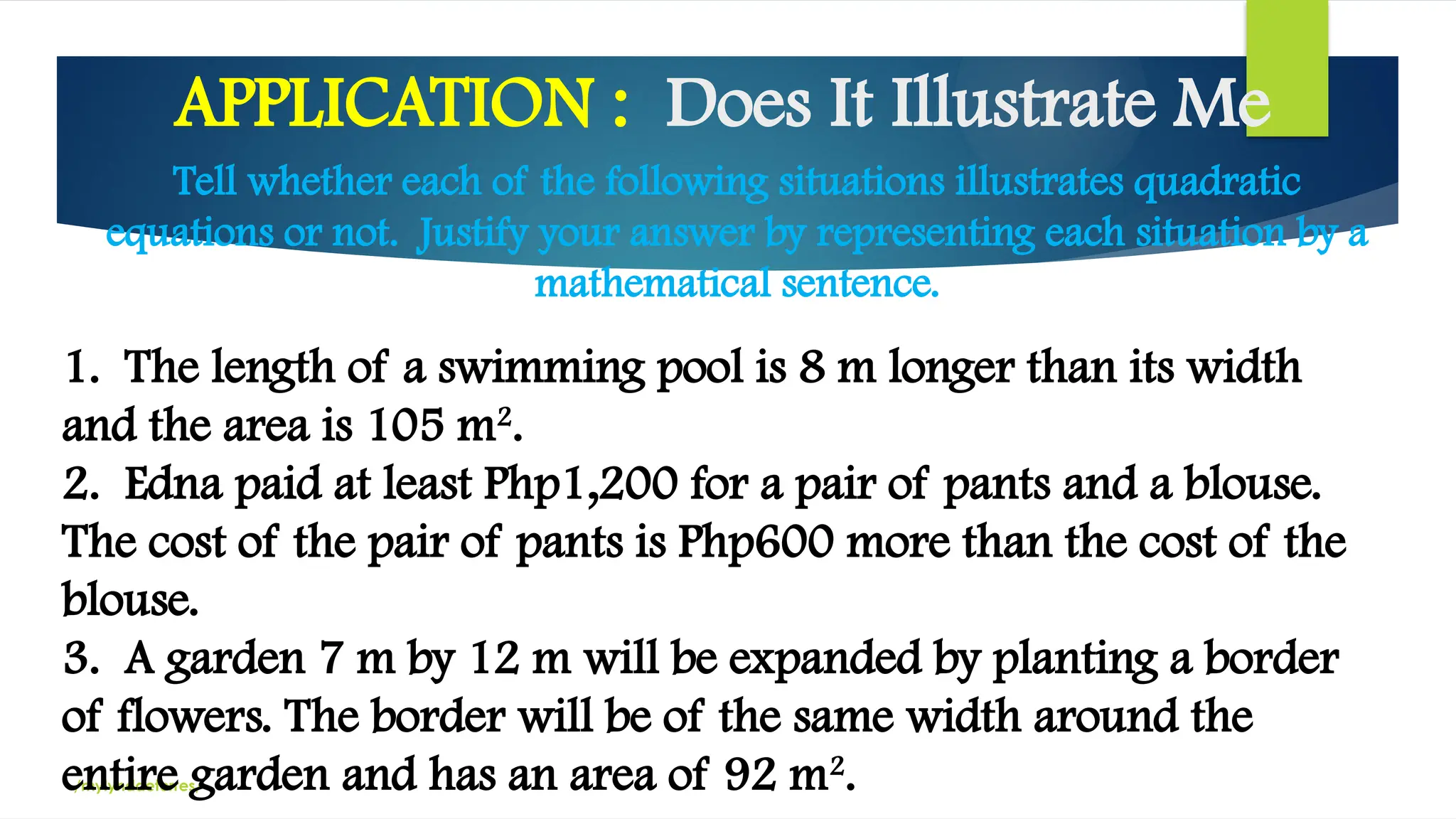 M1L1 Illustrations of Quadratic Equations.pptx