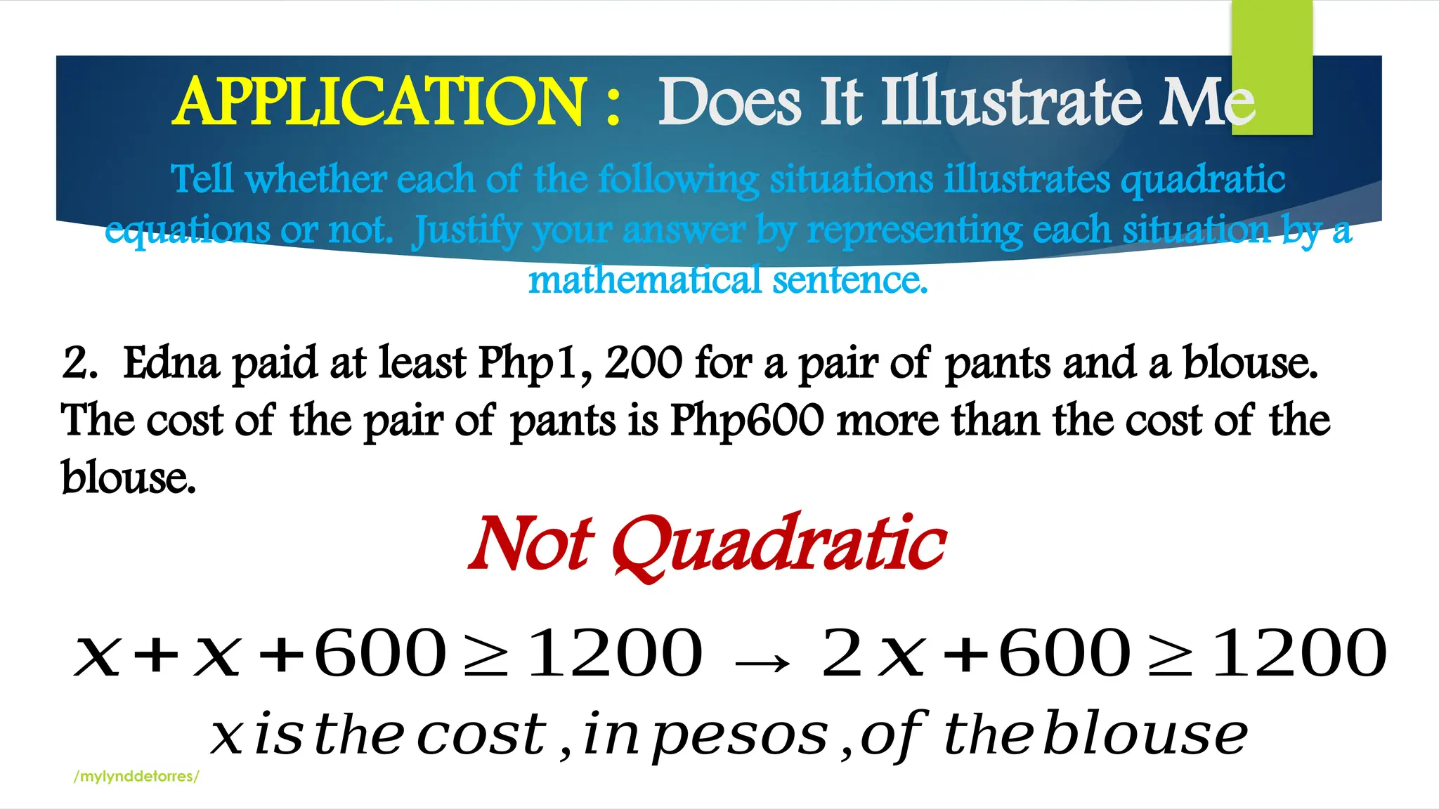 M1L1 Illustrations of Quadratic Equations.pptx