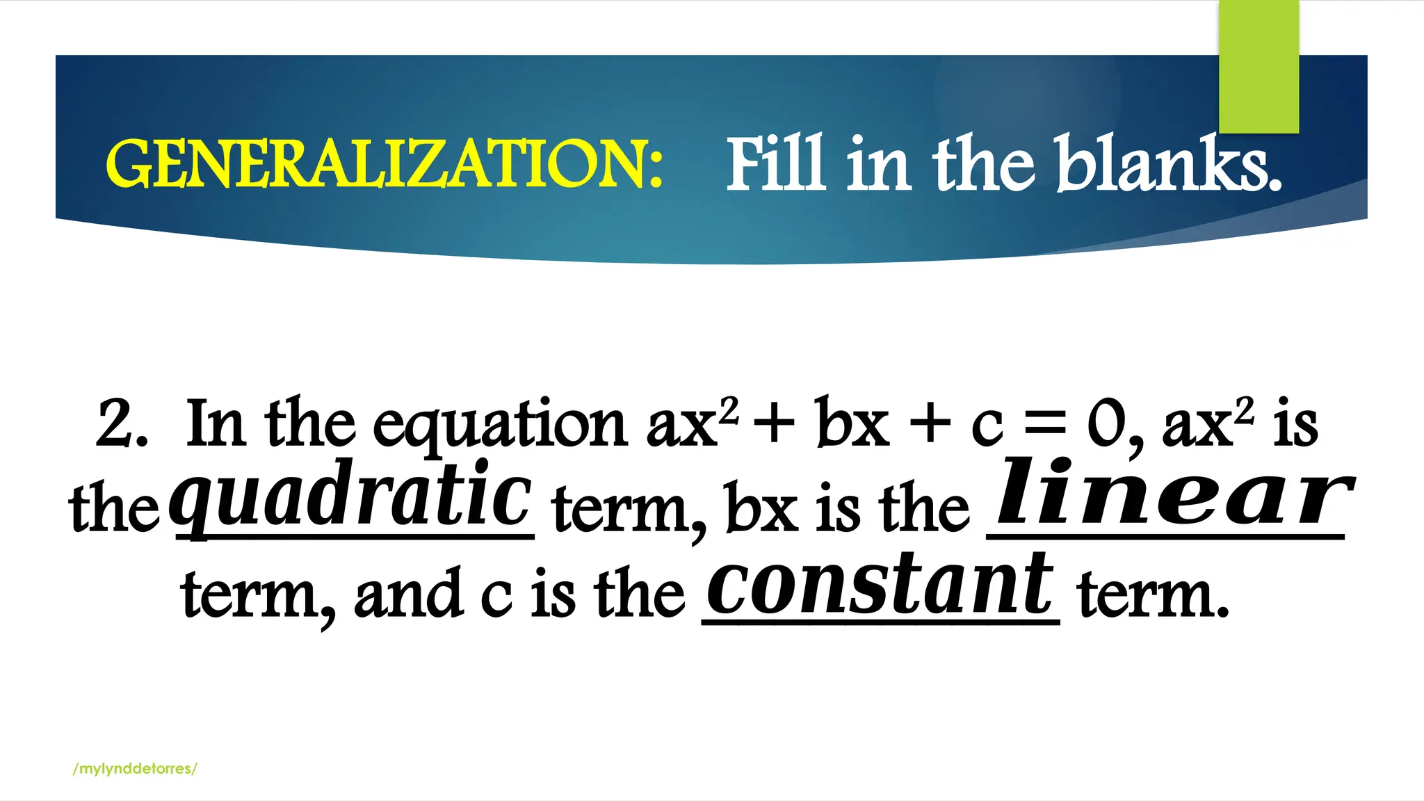 M1L1 Illustrations of Quadratic Equations.pptx | Physics | Science