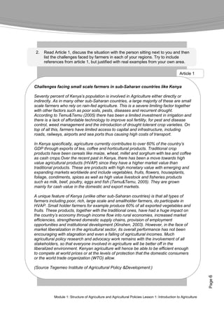 Farmer's Agribusiness Training Course: Module 1 - Structure of ...