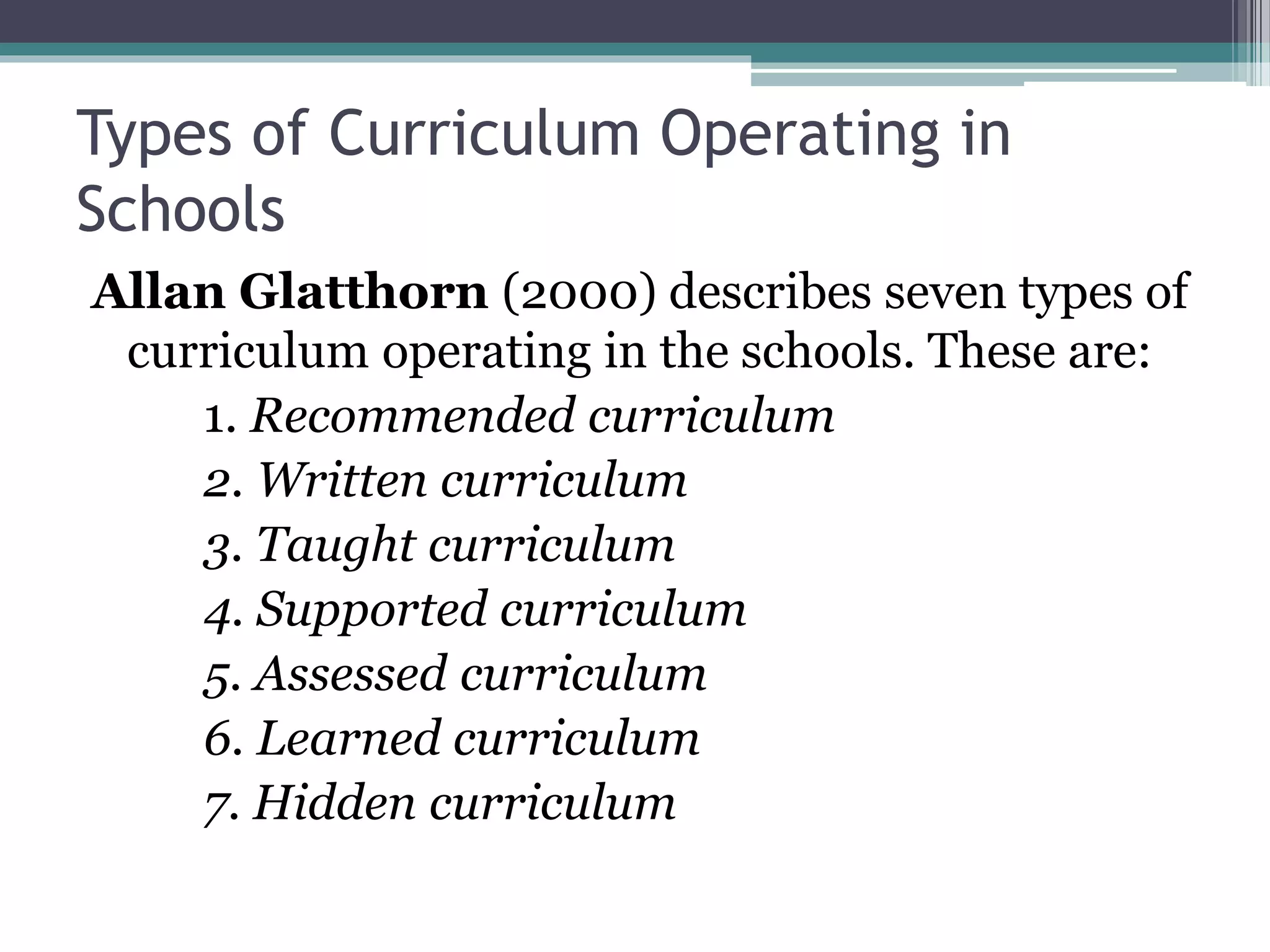 Curriculum: Concepts, Nature and Purposes | PPTX