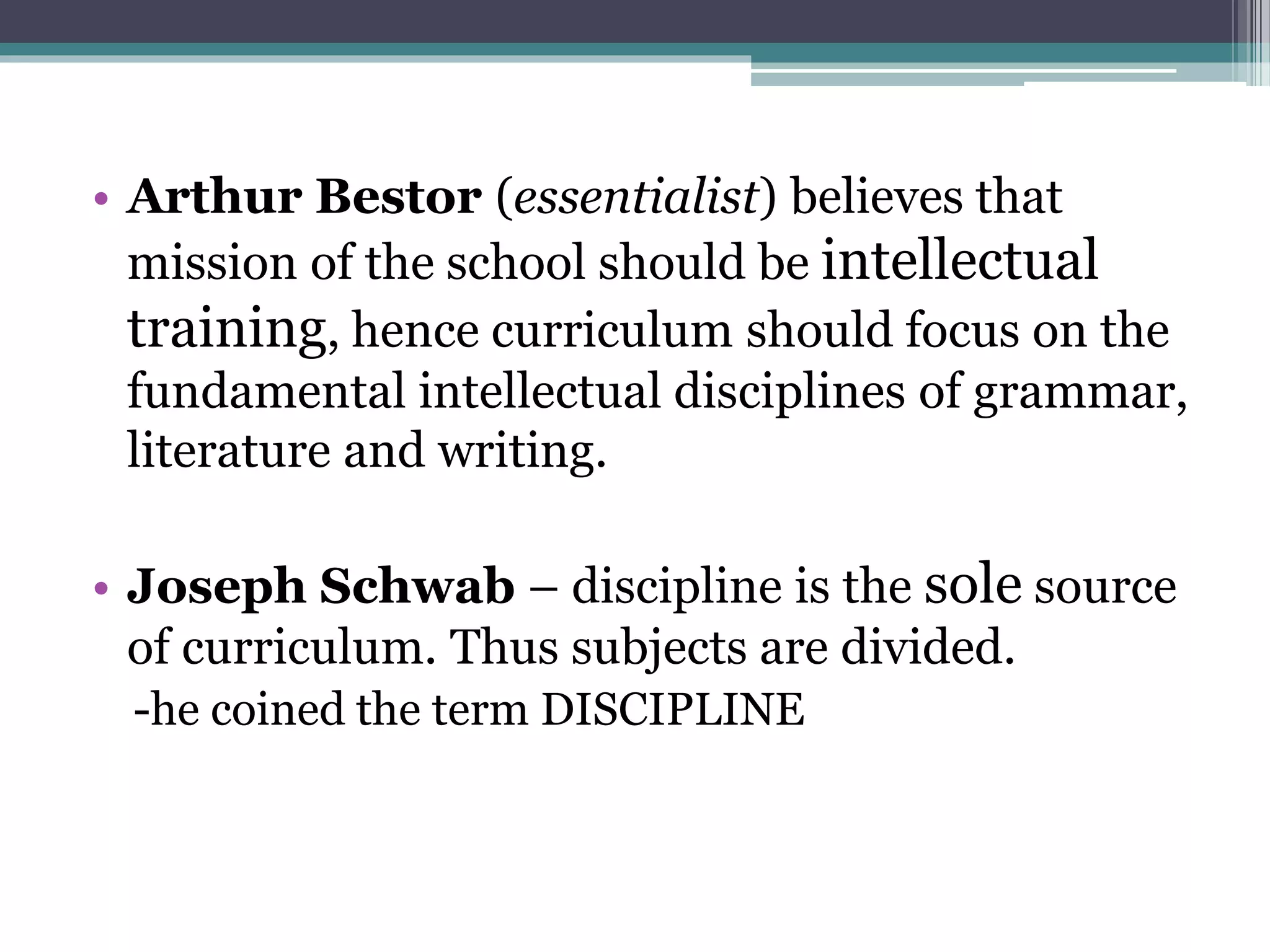 Curriculum: Concepts, Nature and Purposes | PPTX