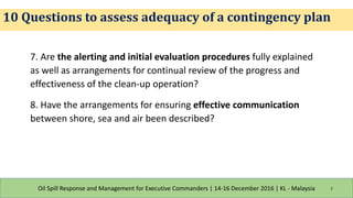 10 Questions to assess an Oil Spill Contingency Plan | PDF
