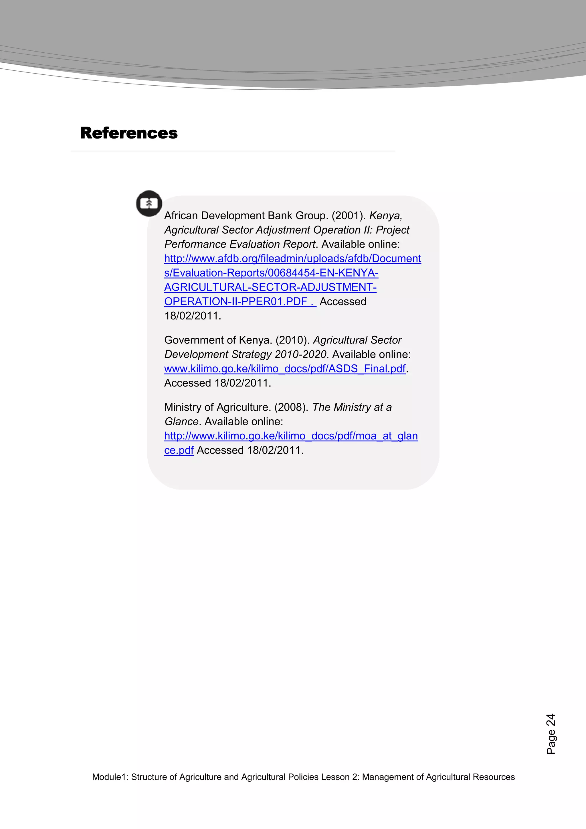 Farmer's Agribusiness Training Course: Module 1 - Structure of ...