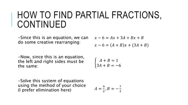 Introduction to Partial Fractions | PPTX