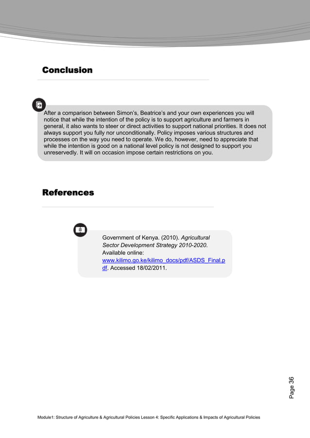Farmer's Agribusiness Training Course: Module 1 - Structure of ...