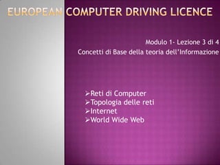 Modulo 1 - Lezione 3 | PPSX