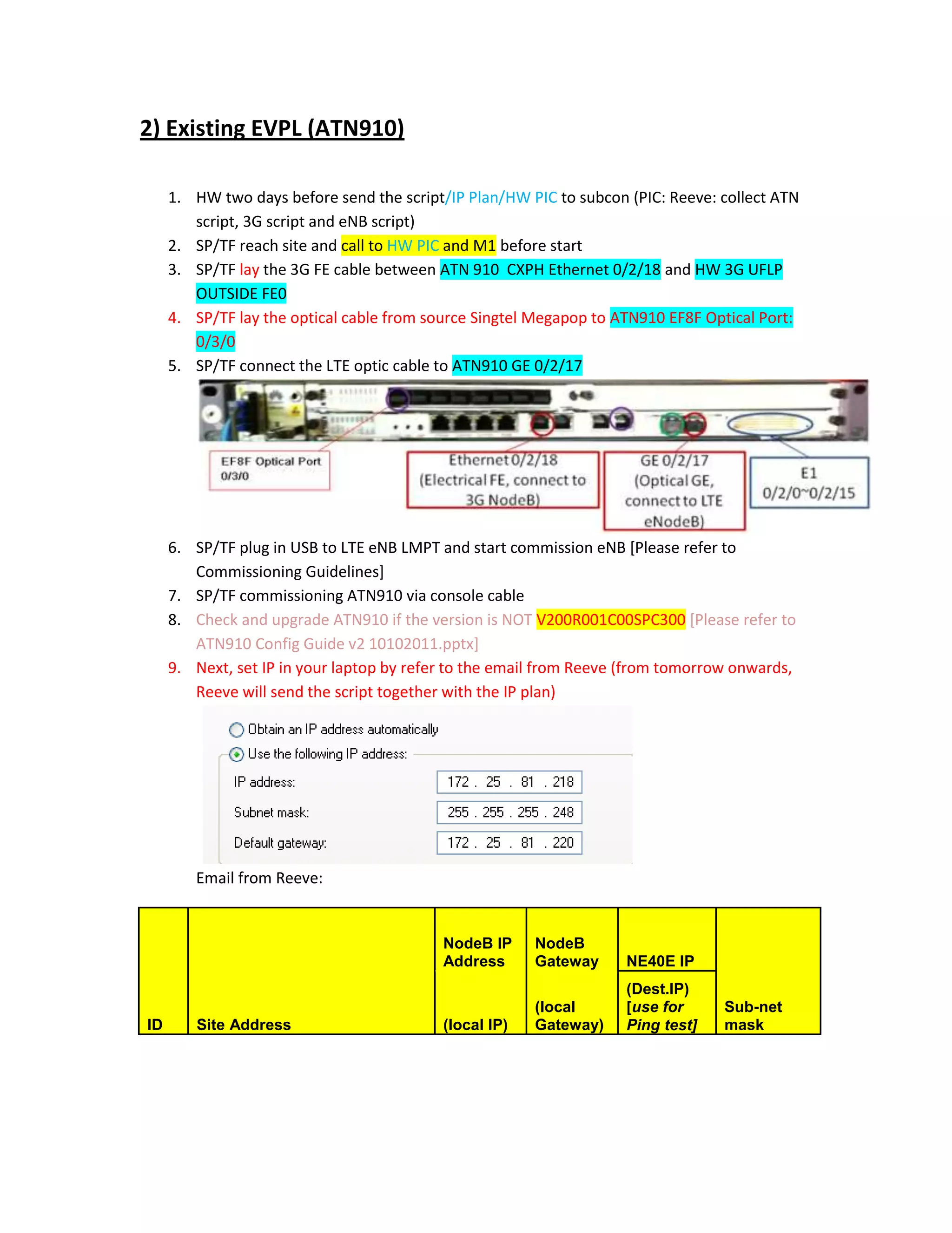 M1 lte e nodeb integration work flow v1.8 19oct2011 | PDF