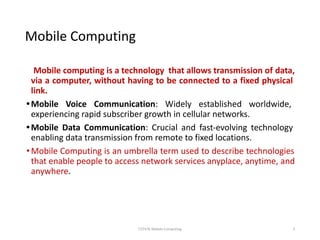 M1 MC.pptx Introduction to mobile computing | PDF