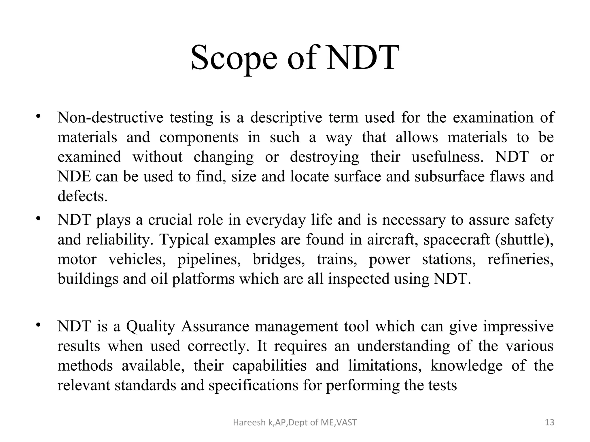 Introduction to NDT and Visual Inspection | PPT