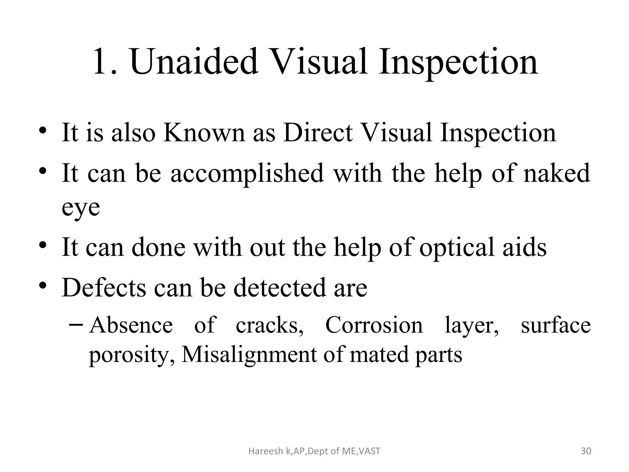 Introduction to NDT and Visual Inspection | PPT