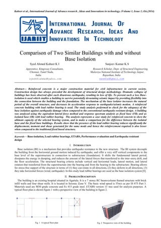 Comparison of Two Similar Buildings with and without Base Isolation | PDF
