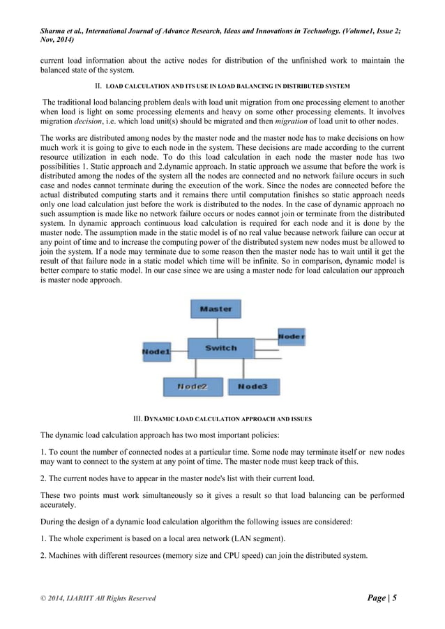 Dynamic Load Calculation in A Distributed System using centralized approach | PDF
