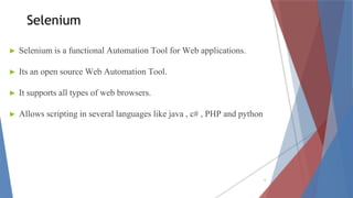 Automation test | PPTX | Browsers | Computer Software and Applications