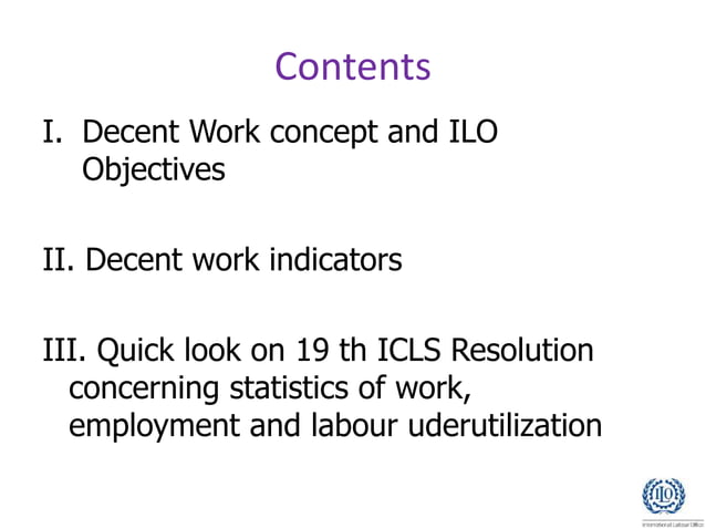 MEASURING DECENT WORK INDICATORS AND WORK STATISTICS | PPTX
