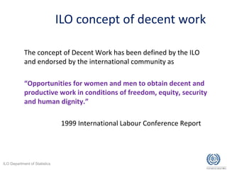 MEASURING DECENT WORK INDICATORS AND WORK STATISTICS | PPTX