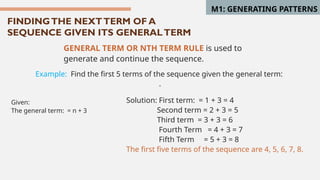 M1W1 Generating Patterns (sequence and patterns) | PPTX