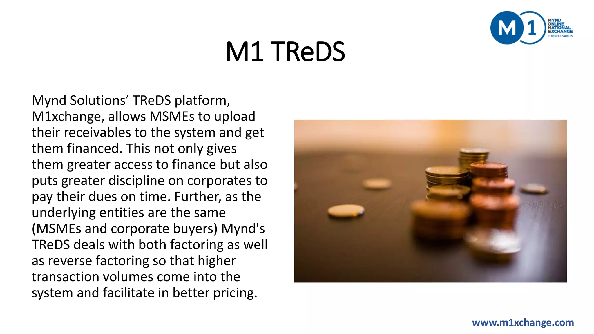 TReDS | Trade Receivables Discounting System - M1xchange | PPTX