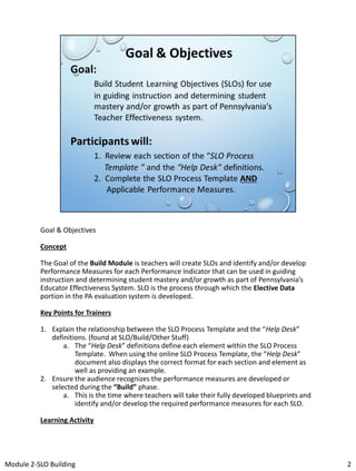 M2-Building-SLOs-13NOV13 | PDF | Educational Assessment | Education