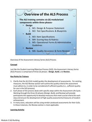 M2-Building-SLOs-13NOV13 | PDF | Educational Assessment | Education
