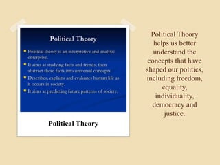 INTRODUCTION TO POLITICAL THEORY, PART 2 | PPT