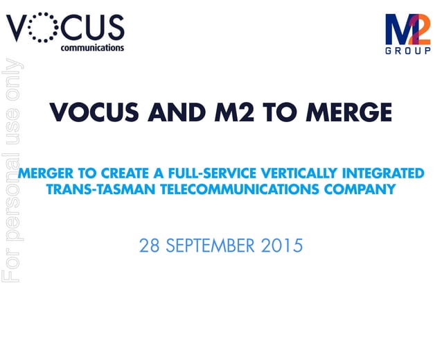 M2 vocus merger presentation | PPT