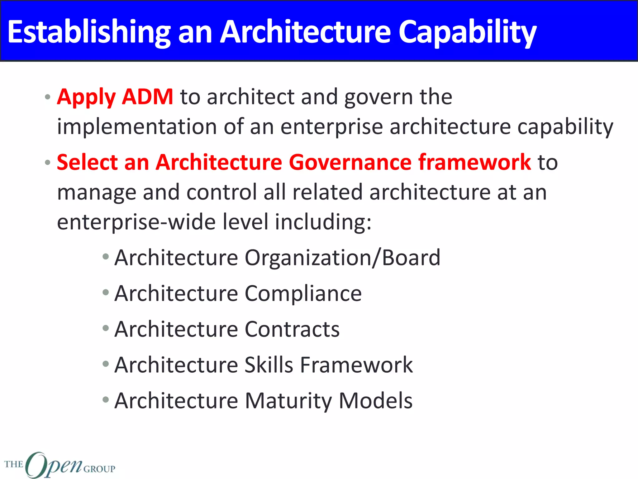 Togaf Classroom Series M20 Architecture Capability Framework Pptx Business Business And