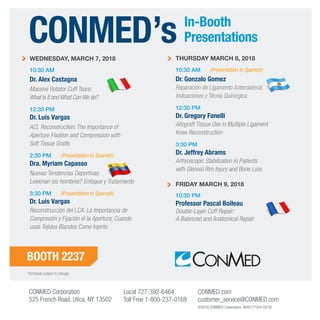 CONMED's New Orthopedic Products & In-Booth Presentation Schedule | PDF