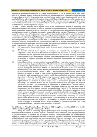 IMPLEMENTATION OF DIVERSION IN THE SETTLEMENT OF CRIMINAL CASES CHILDREN IN CONFIDENCE UNDER THE ...