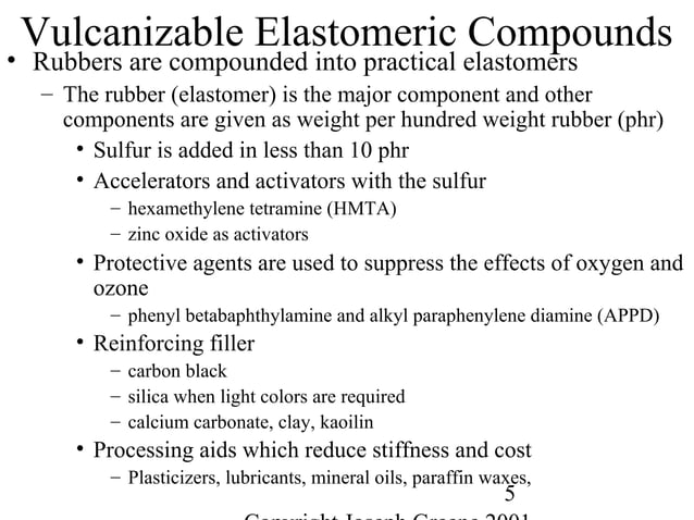 ABOUT ELASTOMER TYPES AND VULCANISATION | PPT | Chemistry | Science